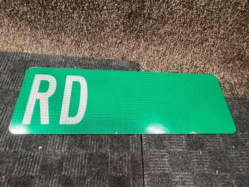 RD Sign Green Reflective Metal Street Sign Heavy Duty White on Green 24 ...