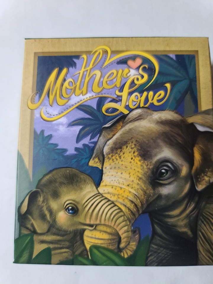 2014 Tuvalu 50C Mother Love Elephant & her Calf 1/2oz Silver Proof Coin ...