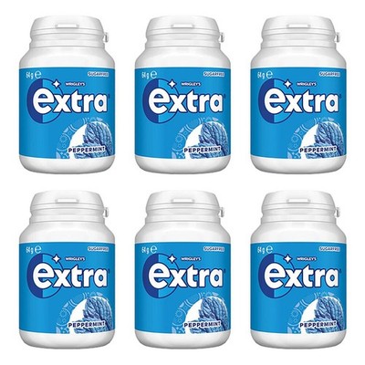 6PK Extra Sugarfree Chewing Gum w/ Peppermint Flavour 64g Confectionery ...