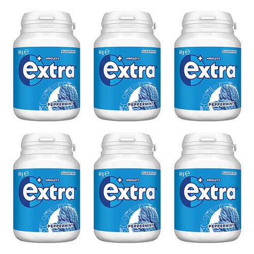 6PK Extra Sugarfree Chewing Gum w/ Peppermint Flavour 64g Confectionery ...