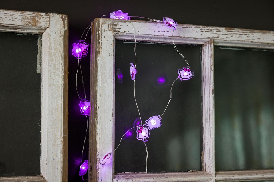 Hello Kitty Face with Pink Bow 20Ct Decorative String Lights, 7 Feet ...
