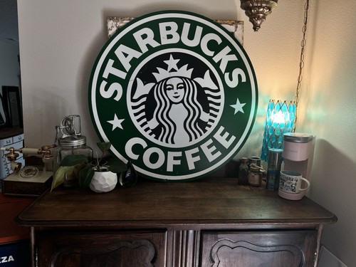 Vintage 36” Round authentic Starbucks Metal sign | eBay
