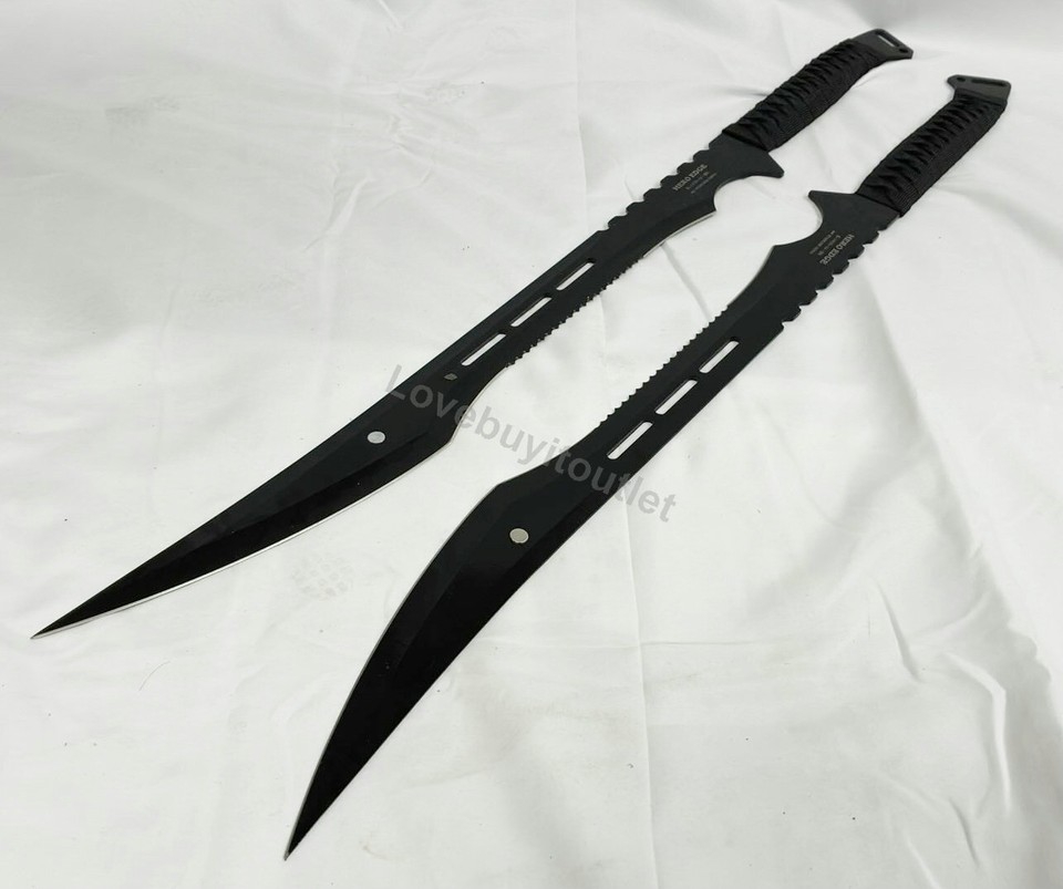 2x Black Katana 27" Full Tang Combat Tactical Ninja Sword Machete | eBay