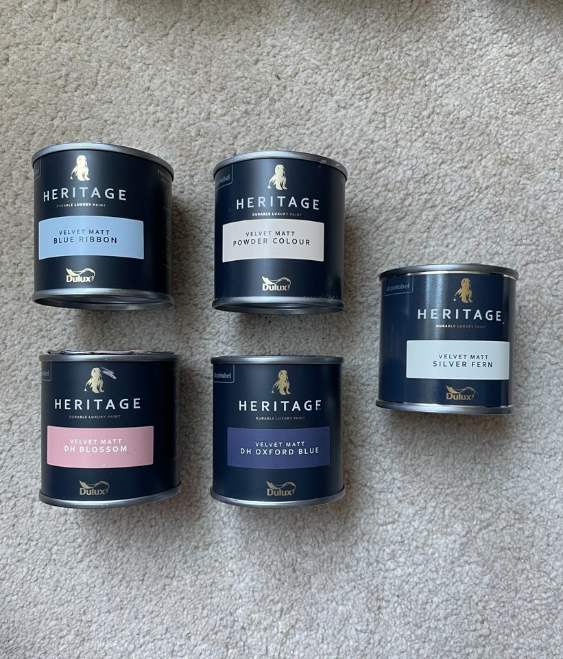 Dulux Trade Paint samples pots tester almost full Grey Pink Taupe Green ...