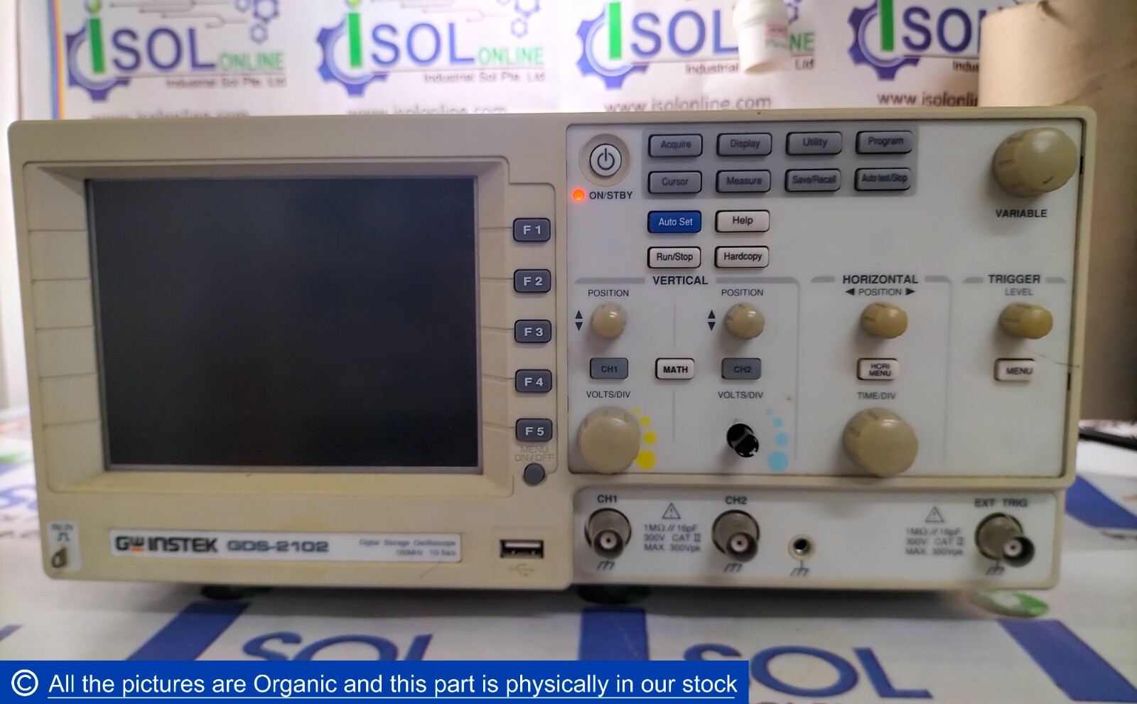 GW Instek GDS-2102 Digital Storage Oscilloscope DSO 2Ch 100MHz 1 GSa/s ...