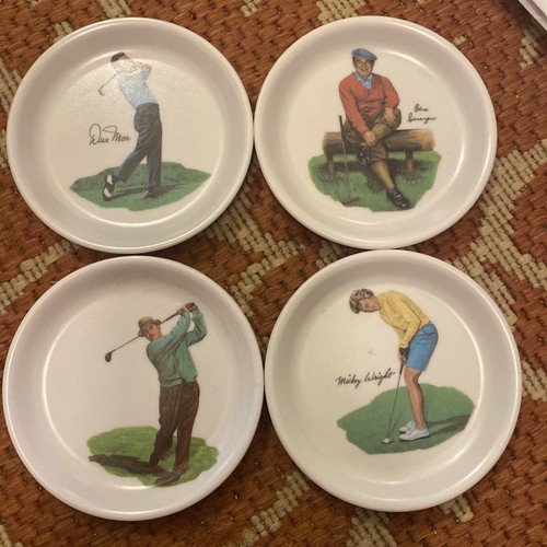 VINTAGE SET OF 4 GOLF THEMED WILSON MELAMINE COASTERS: GENE SARAZEN | eBay