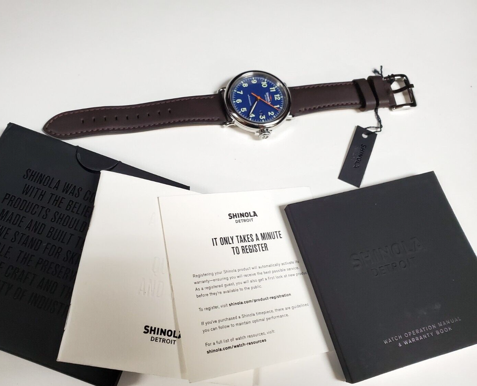 Shinola THE RUNWELL AUTOMATIC 45MM Watch- ROYAL BLUE Dial | eBay