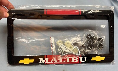 NEW CHEVY MALIBU LICENSE PLATE FRAMES (2) STAINLESS STEEL METAL ...