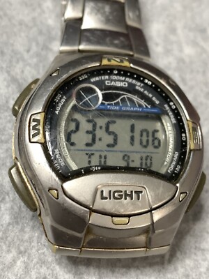 Casio Tide Moon Phase Graph Mens Dual Time Watch W753 Module 2926 | eBay
