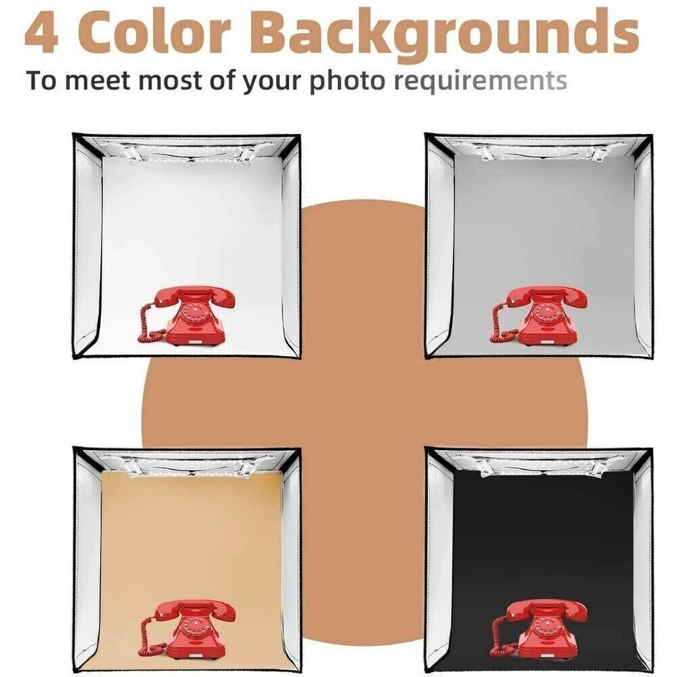 16x16“ LED Light Box Tent Portable Photo Studio Photography Shooting ...