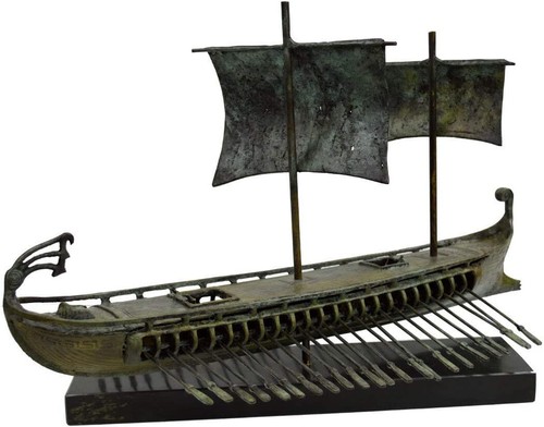 Ancient Bronze Ship Trireme - Penteconter - Athenians Spartans fleet vs ...