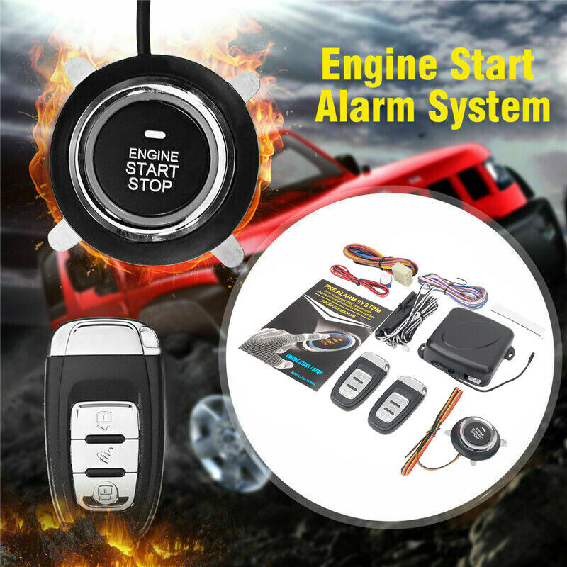 Keyless Entry Engine Start Alarm System Push Button Remote Starter Stop ...