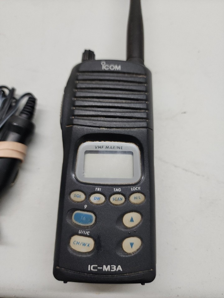 Icom IC-M3A Black Handheld Waterproof Weather VHF Marine Radio ...