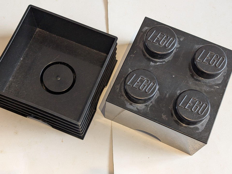 LEGO Black 2x2 Stud Storage Brick Box Container Part 4003 | eBay
