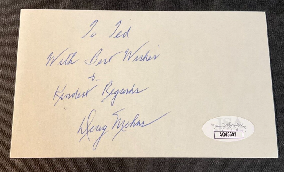 Doug Mohns Autographed Index Card JSA CERTIFIED Canadian NHL Bruins ...