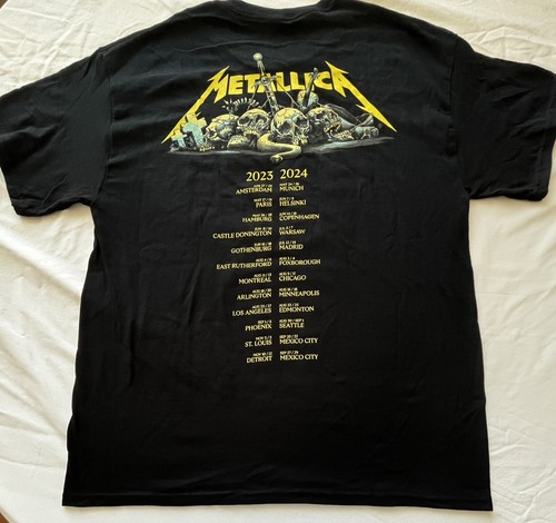 Metallica M72 Official Concert T Shirt 2023-24 WHERE-EVER I MAY ROAM ...