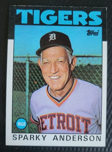 1986 Topps TCG Manager SPARKY ANDERSON Detroit Tigers MLB Baseball Card ...