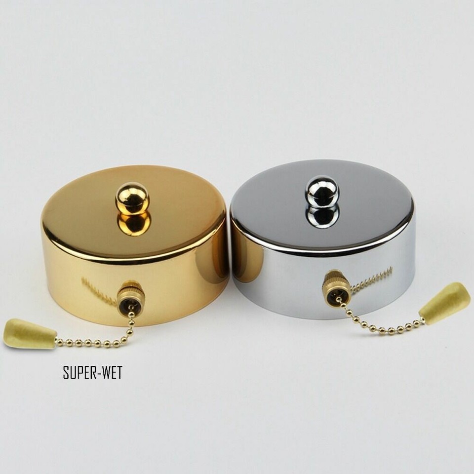 1 X 10amp Wall Pull Cord Chain Metal Light Switch 240V 1 Gang 1 Way ...