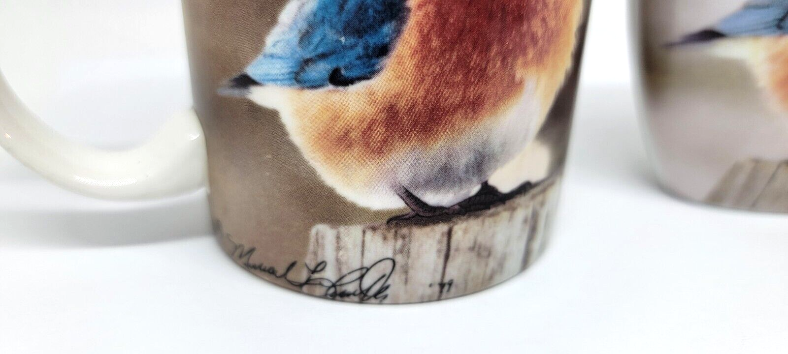 THE MAD BLUE BIRD Michael L. Smith TWO PIECE Coffee Cup & Vase EKLUND'S ...