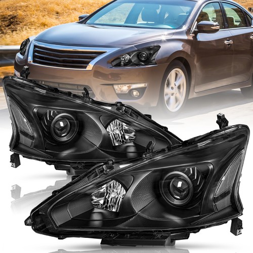 For 2013 2014 2015 Nissan Altima Sedan Halogen Projector Black ...