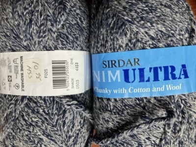 2 Skeins Sirdar Denim Ultra Mega Chunky Yarn Shade 0503 Navy/Gray ...