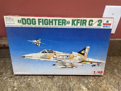 1/48 Scale ESCI, KFIR C/2 Dog Fighter Jet Airplane Model Kit #4007 Open ...