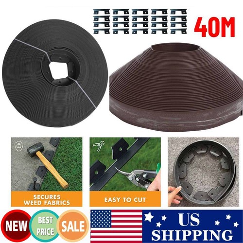 40M Wall Garden Border Landscape Edging Kit PE No Dig Tall With 20 ...