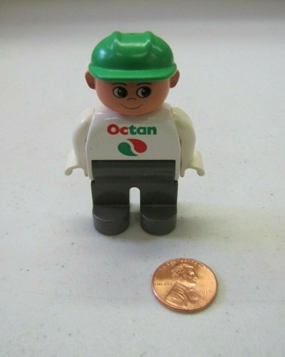 Lego Duplo OCTAN FUEL WORKER DRIVER MAN DAD FATHER in Green Hat 2.5 ...