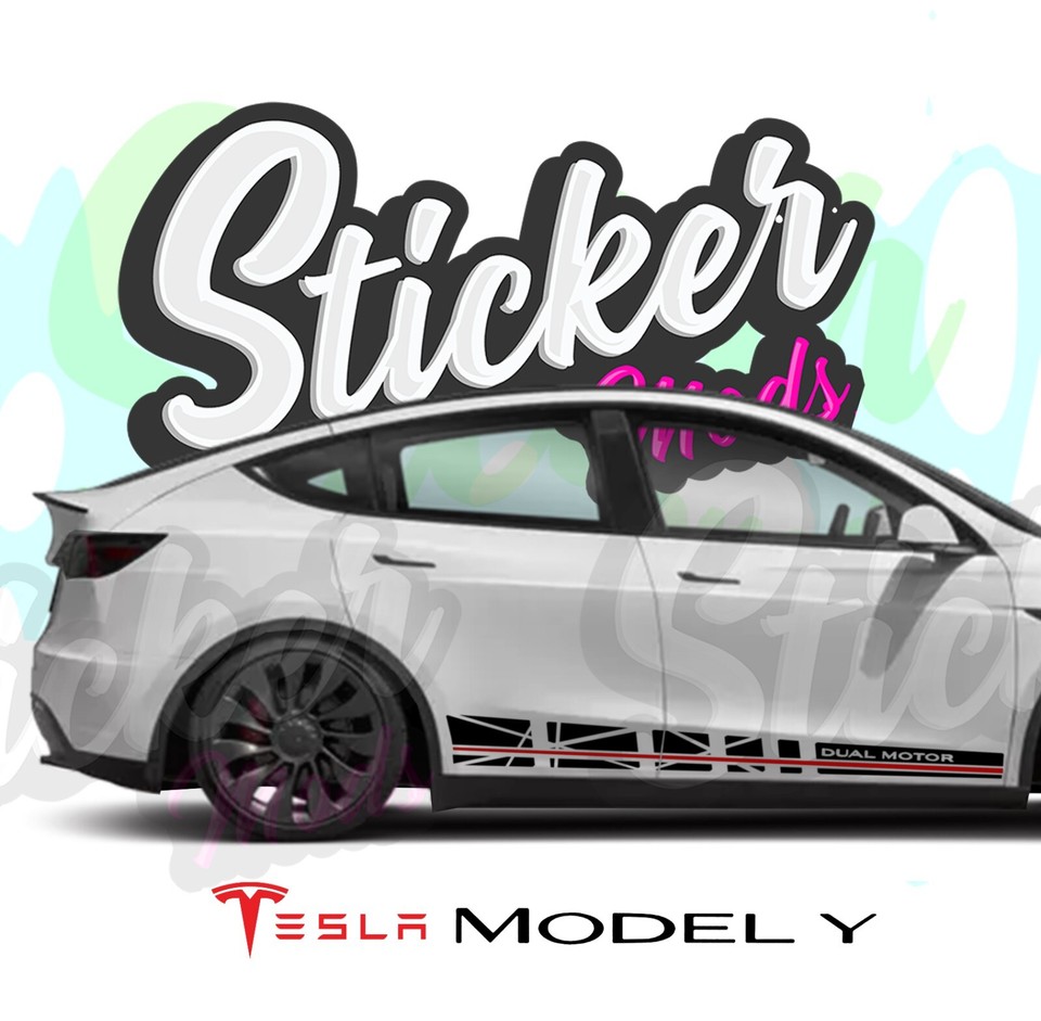 TESLA MODEL Y Side Stripes Car Sticker Side Door Vinyl Decals | eBay