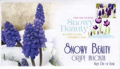 22-282, 2022, Snowy Beauty, Digital Color Postmark, First Day Cover, Grape Hyaci | eBay