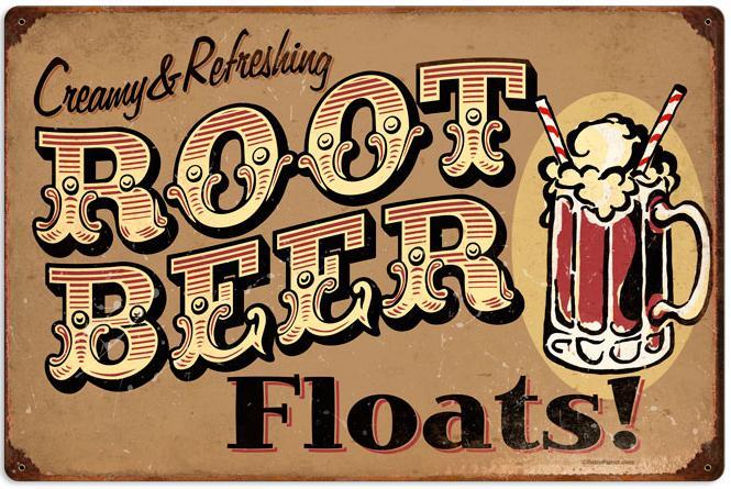 Vintage Retro Root Beer Float Metal Sign Cafe Shop Diner Restaurant ...