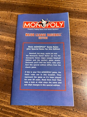 Vintage 1999 Monopoly™ Major League Baseball Edition Game Rules | eBay