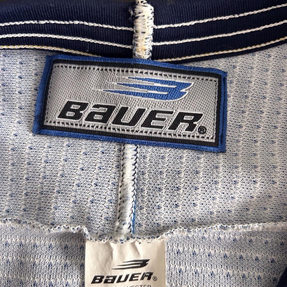 Vintage Long Beach Ice Dogs Hockey Jersey Size XXL Bauer Blue Bulldog ...