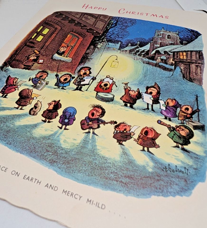Vintage Cartoon Characters Singing Christmas Used 1960's Greeting Card ...