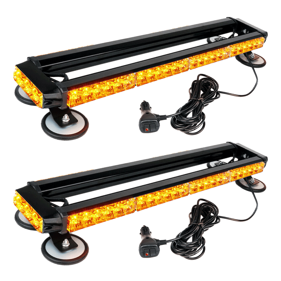 Flashing 26 Inch Roof Top Amber Mix Green Strobe Lights 56LED Magnetic ...