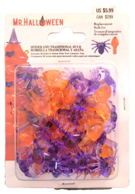 Mr. Halloween Replacement Bulb Set Purple/Orange Flame & Spider Shapes ...