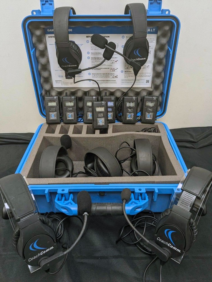 CoachComm Cobalt 7 Coach Headset System for Football Coaches | Black ...