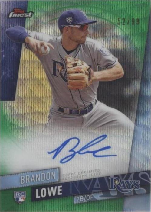 2019 Topps Finest - Autographs Brandon Lowe #FA-BL Green Wave Refractor ...