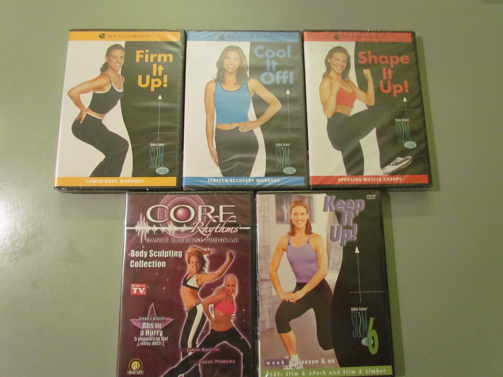 NEW SEALED DVD 5 LOT BEACH BODY CORE RHYTHMS FIRM COOL SHAPE KEEP UP ...