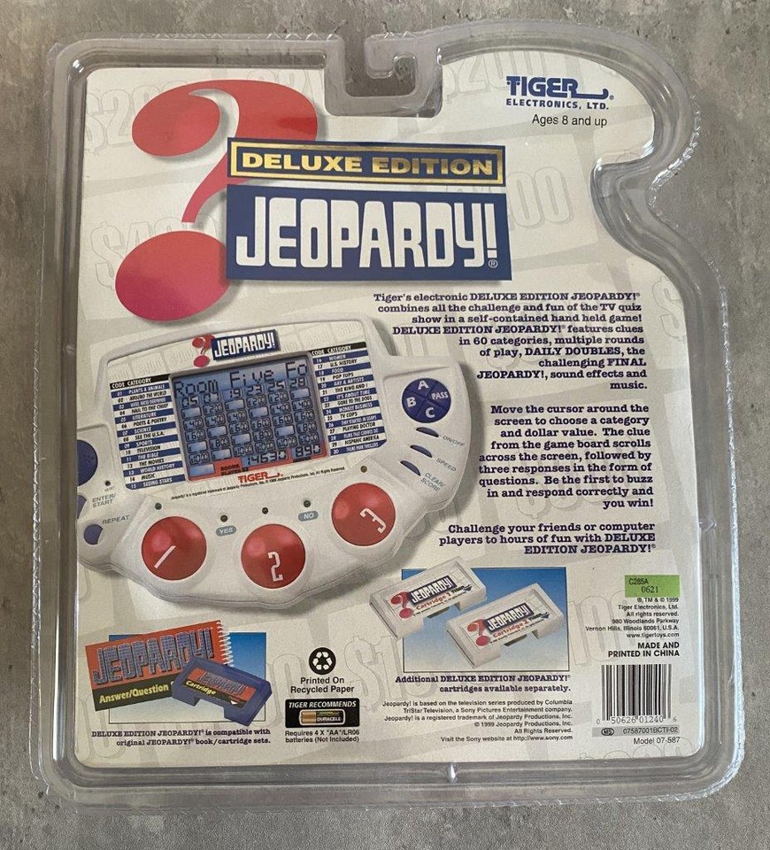 SEALED 1999 Deluxe Edition JEOPARDY! Electronic Handheld Game by Tiger ...
