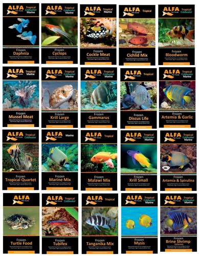 ALFA FROZEN FISH FOOD 5 x 100g BLISTER PACKS MARINE TROPICAL AQUARIUM ...
