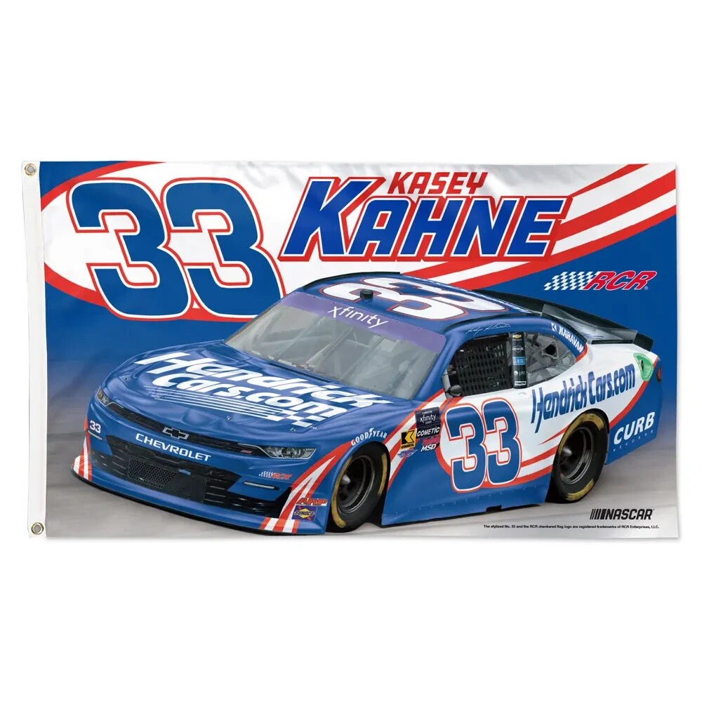 Kasey Kahne 2025 Wincraft #33 Hendrickcars.com/RCR 3x5 Deluxe Flag | eBay