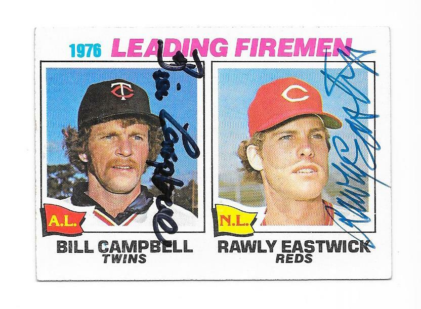 BILL CAMPBELL & RAWLY EASTWICK 1977 TOPPS AUTOGRAPHED SIGNED # 8 TWINS ...