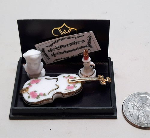 Dollhouse Miniature - Reutter Porzellan -White Porcelain Violin and ...