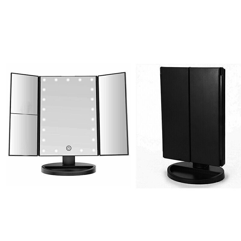 Mini Light Up Dressing Table Tri-fold LED Lights Dimmable Make Up ...
