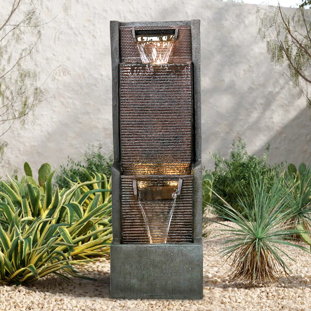 Resin Outdoor Water Fountains 40in Outdoor Water Fountain Garden Home