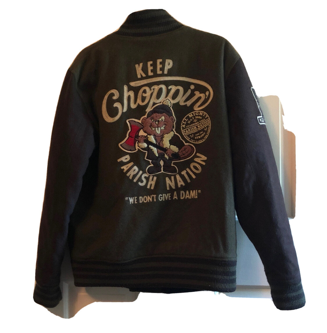 Parish Nation Keep Choppin Varsity Jacket - Gem