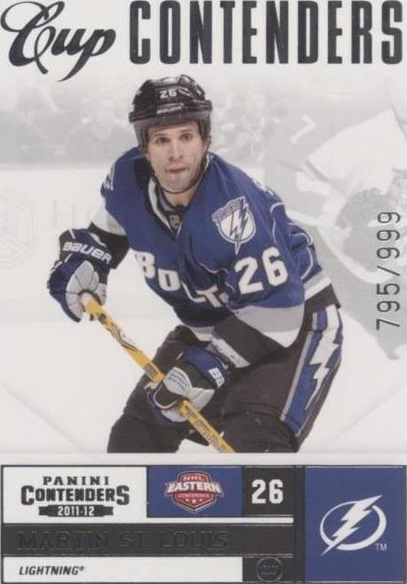 2011-12 Panini Playoff Contenders - Cup Contenders Martin St. Louis ...