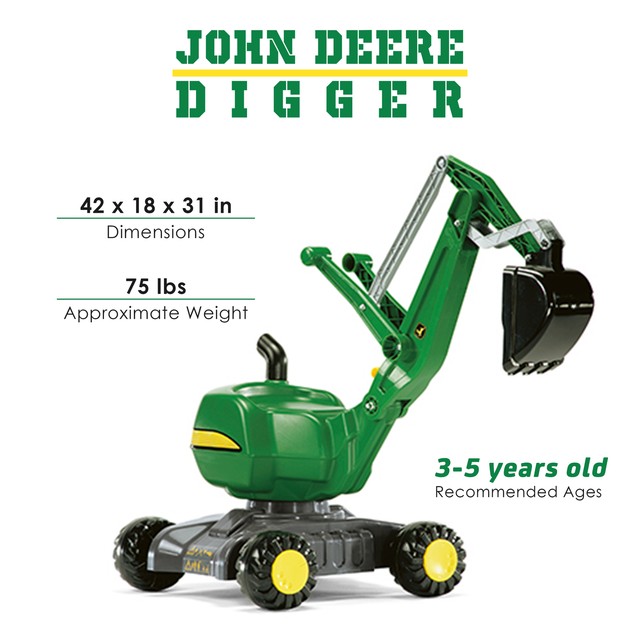 Rolly Toys for John Deere Ride-on 360-degree Excavator Youth Ages 3 for ...