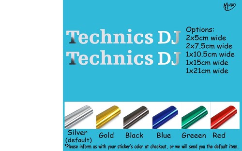 Technics DJ Decals Stickers Metallic Chrome Effect logo die cut best ...